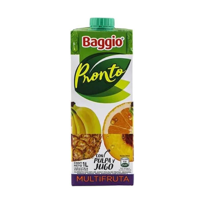 JUGO P/BEBER BAGGIO PRONTO MULTIFRUTA 1000 CC.