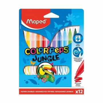 MARCADOR ESCOLAR COLOR PEPS JUNGLE 12 UNIDES