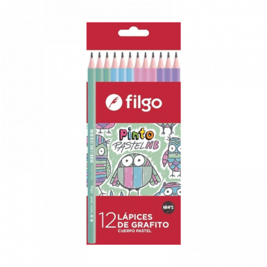 LAPICES COLORES FILGO PASTEL 12 UNIDADES