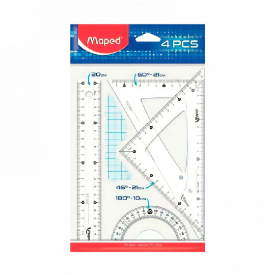 SET GEOMETRIA MAPED 20CM KIT MEDIUM 4 UNIDADES
